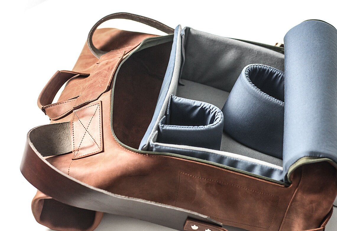 Leather Camera Backpack for Heavy DSLR and Film Cameras - Etsy