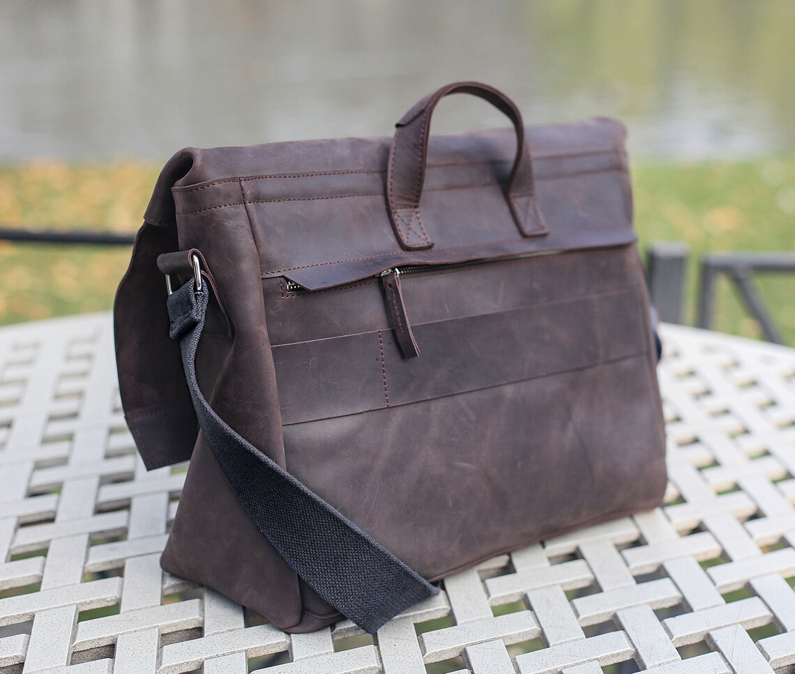 Leather MESSENGER BAG Men Laptop - Etsy