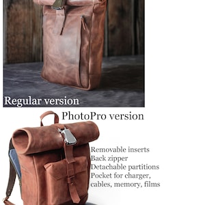 Leather Backpack Man TWILL LINING ' Roll Top Backpack Men * Zaino Uomo ...
