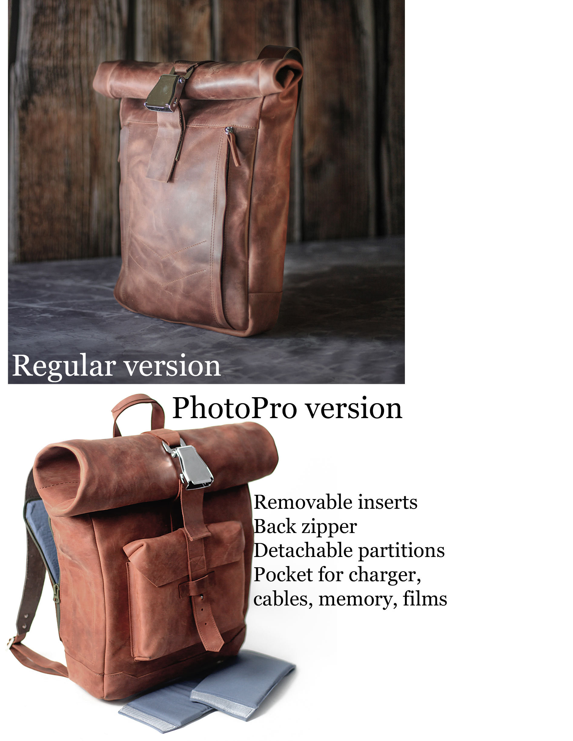 Leather Backpack Man TWILL LINING ' Roll Top Backpack Men - Etsy