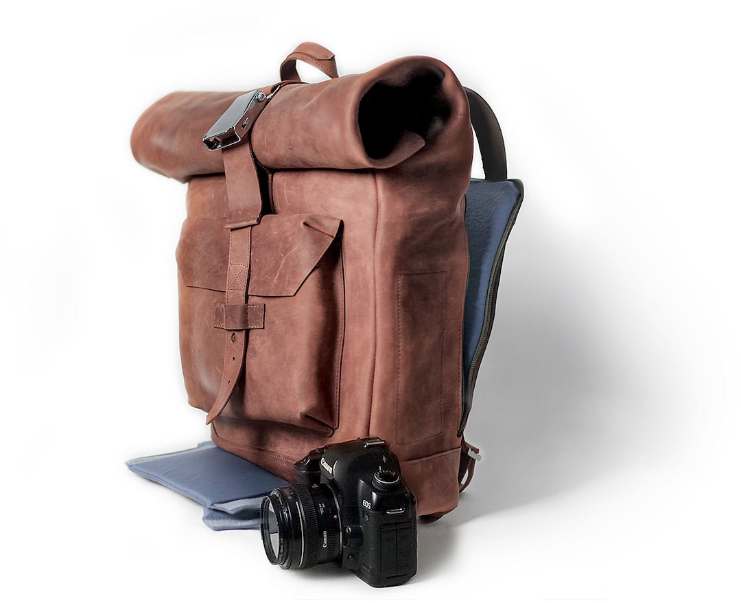 Leather Camera Backpack for Heavy DSLR and Film Cameras, Camera ...
