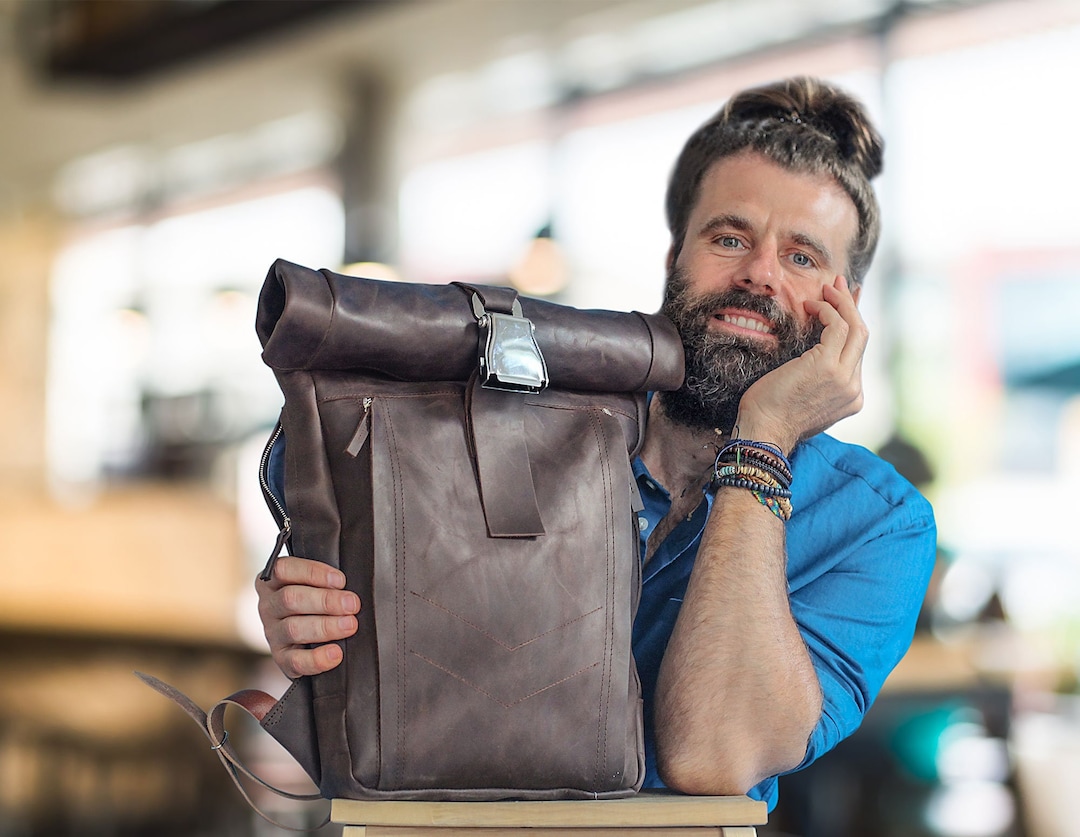 17 Inch Laptop Bag LEATHER BACKPACK MEN - Sac a Dos Femme, Laptop ...