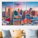 Baltimore Maryland Framed Canvas Print Set, Baltimore Contemporary Wall ...