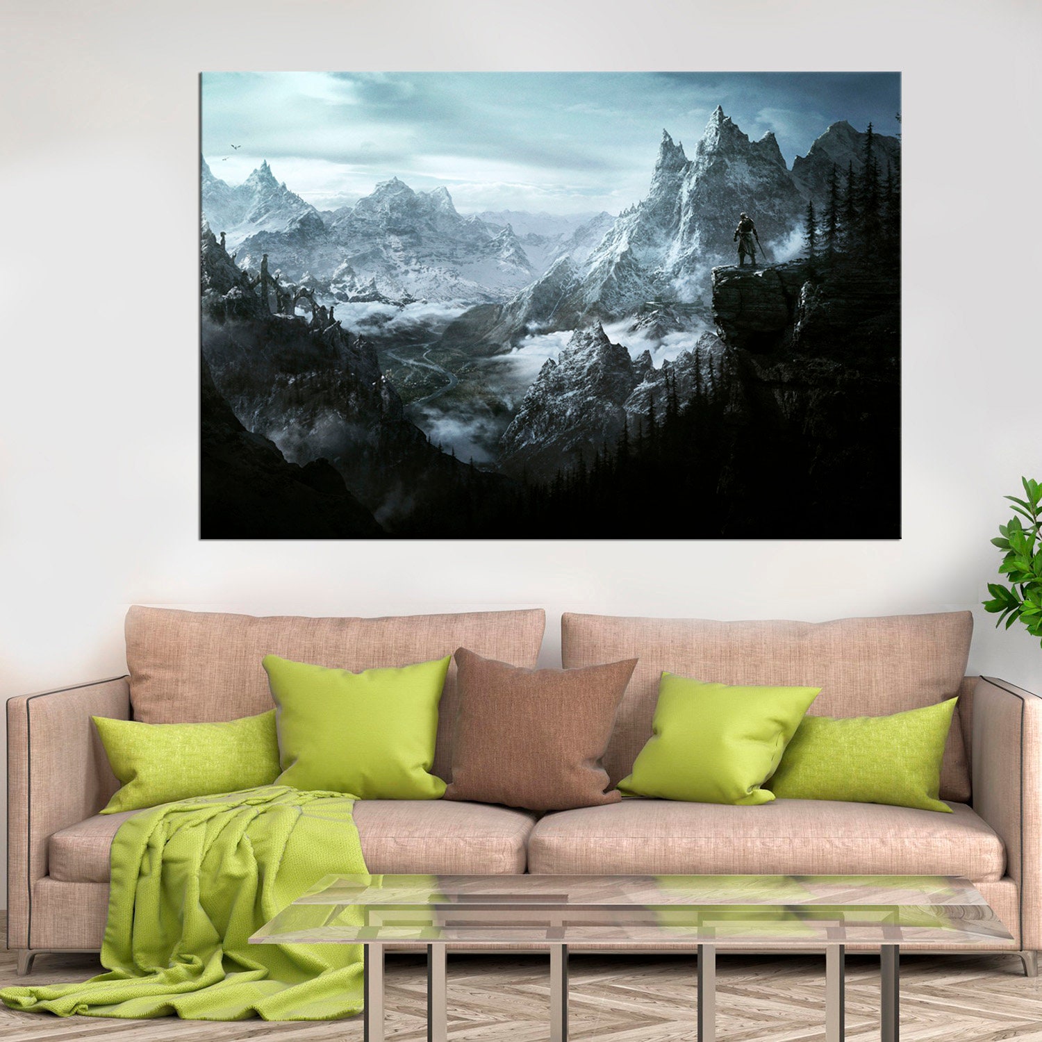 Game Wall Decor Skyrim Game Wall Art the Elder Scrolls Large - Etsy