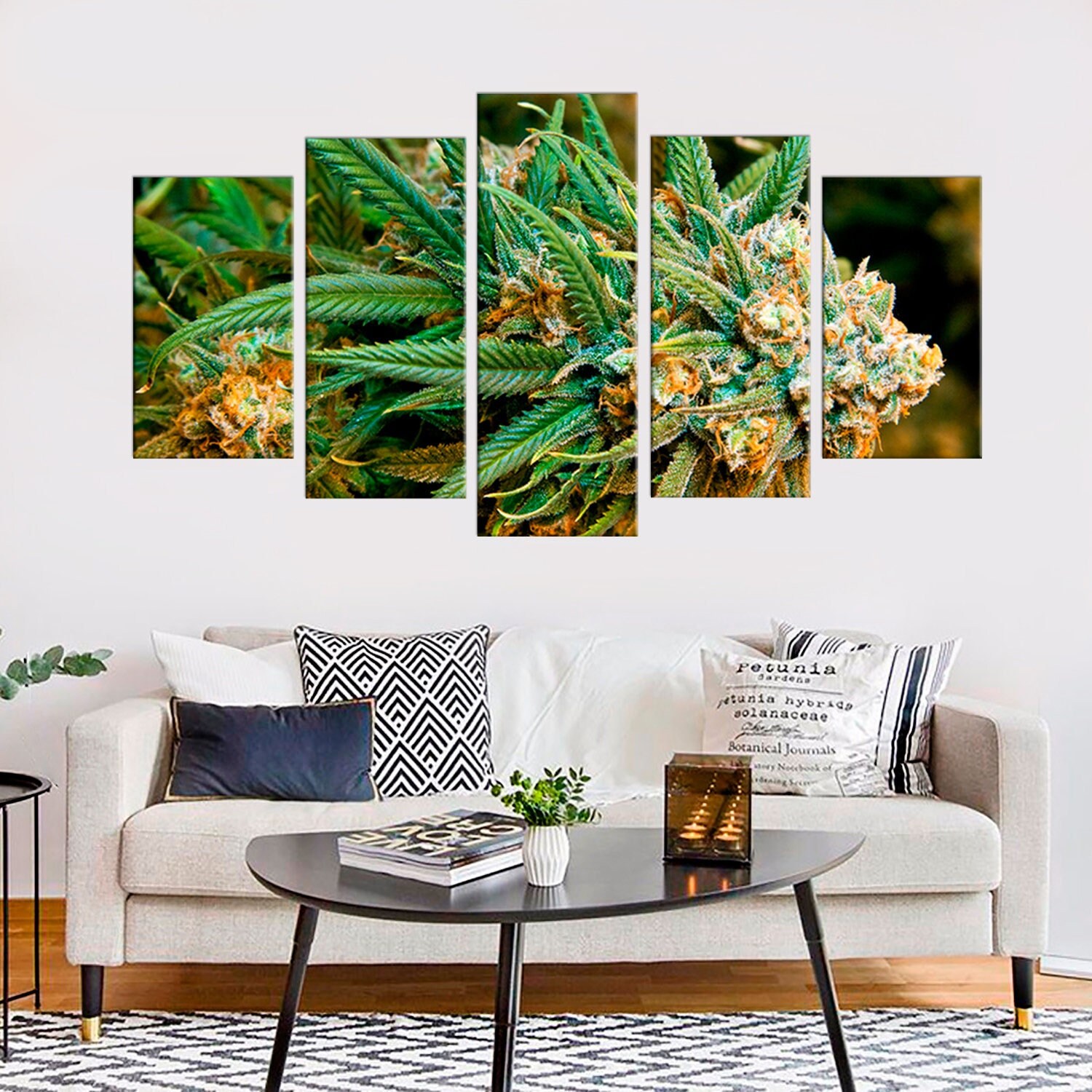 Hemp Wall Art, Cannabis Wall Decoration , Framed Poster Weed Wall Art ...