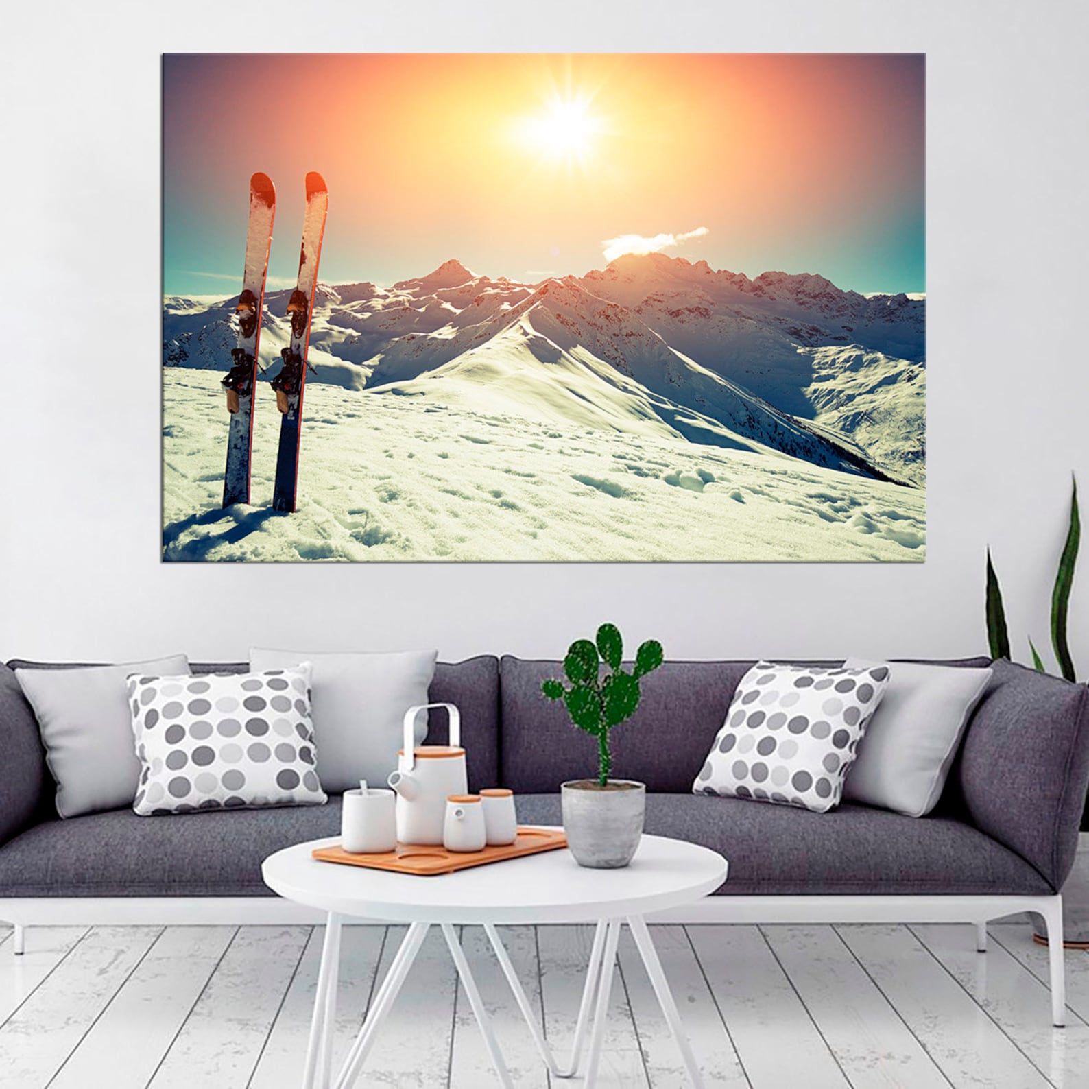 Skis in Snow Wall Decor Winter Sports for Home Decor Mountains | Etsy