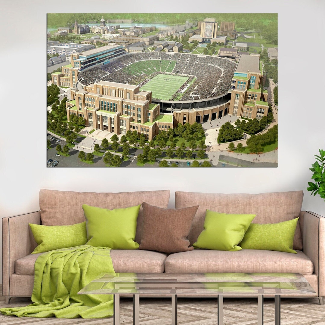 Notre Dame Stadium Large Wall Art, American Football Canvas Print ...