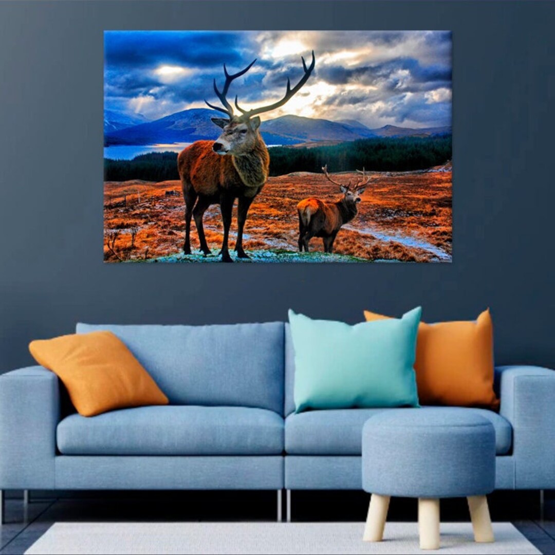 Deer Wall Art Hunting Decor Nature Print on Canvas Gift to the Hunter ...