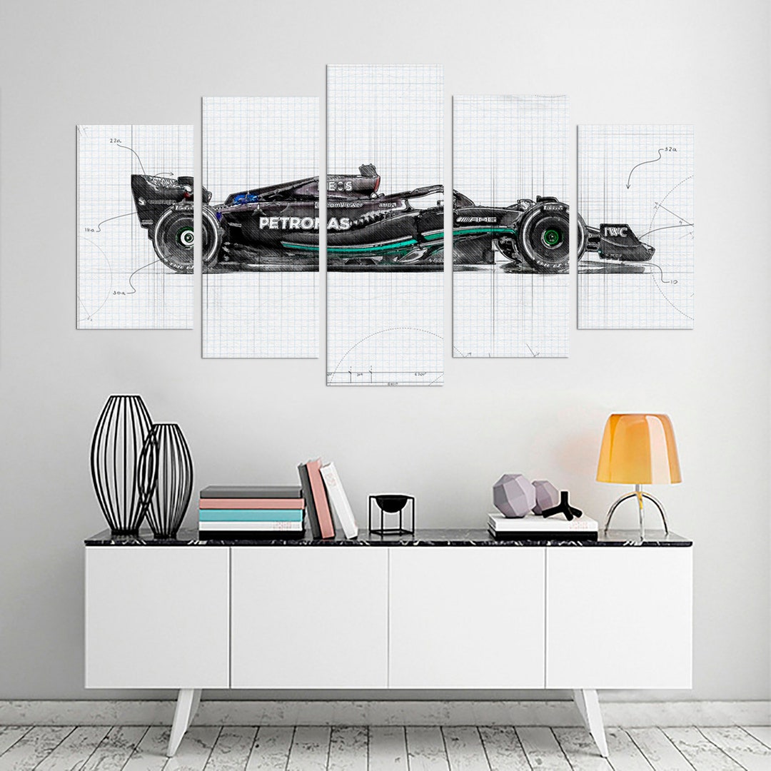 Car Canvas Prints, Formula 1 Large Wall Art, Mercedes F1 Fan Gift, Man ...