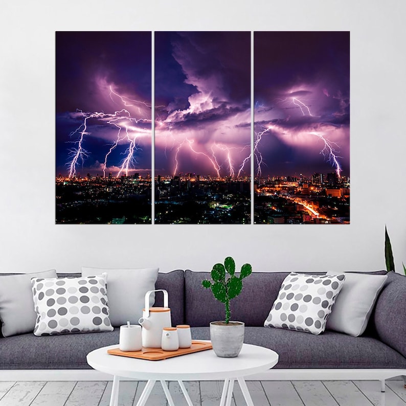 Lightning Wall Art Lightning Poster Nature Decor Sky Art - Etsy
