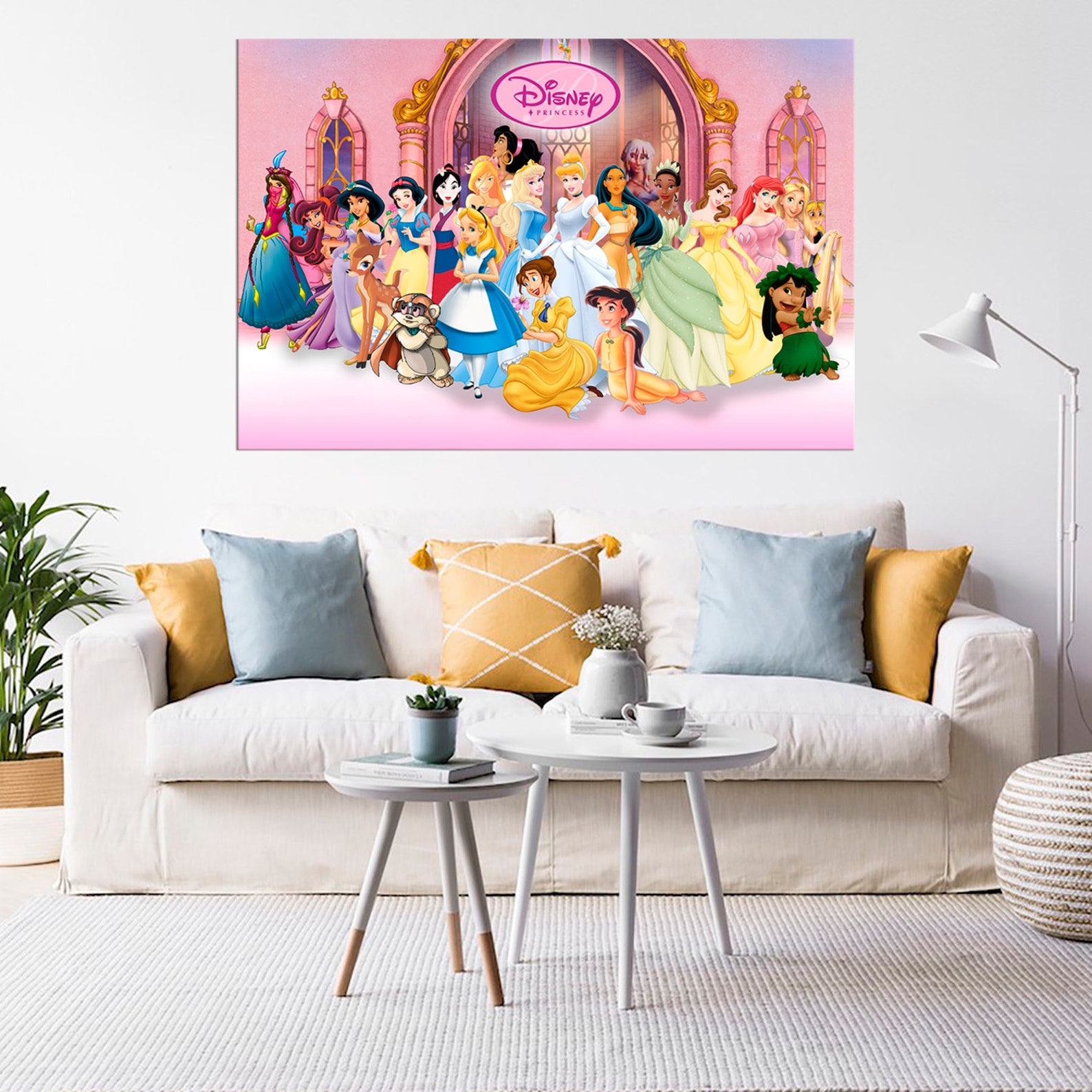 Disney Princess Framed Print Nursery wall art Cartoon Print | Etsy