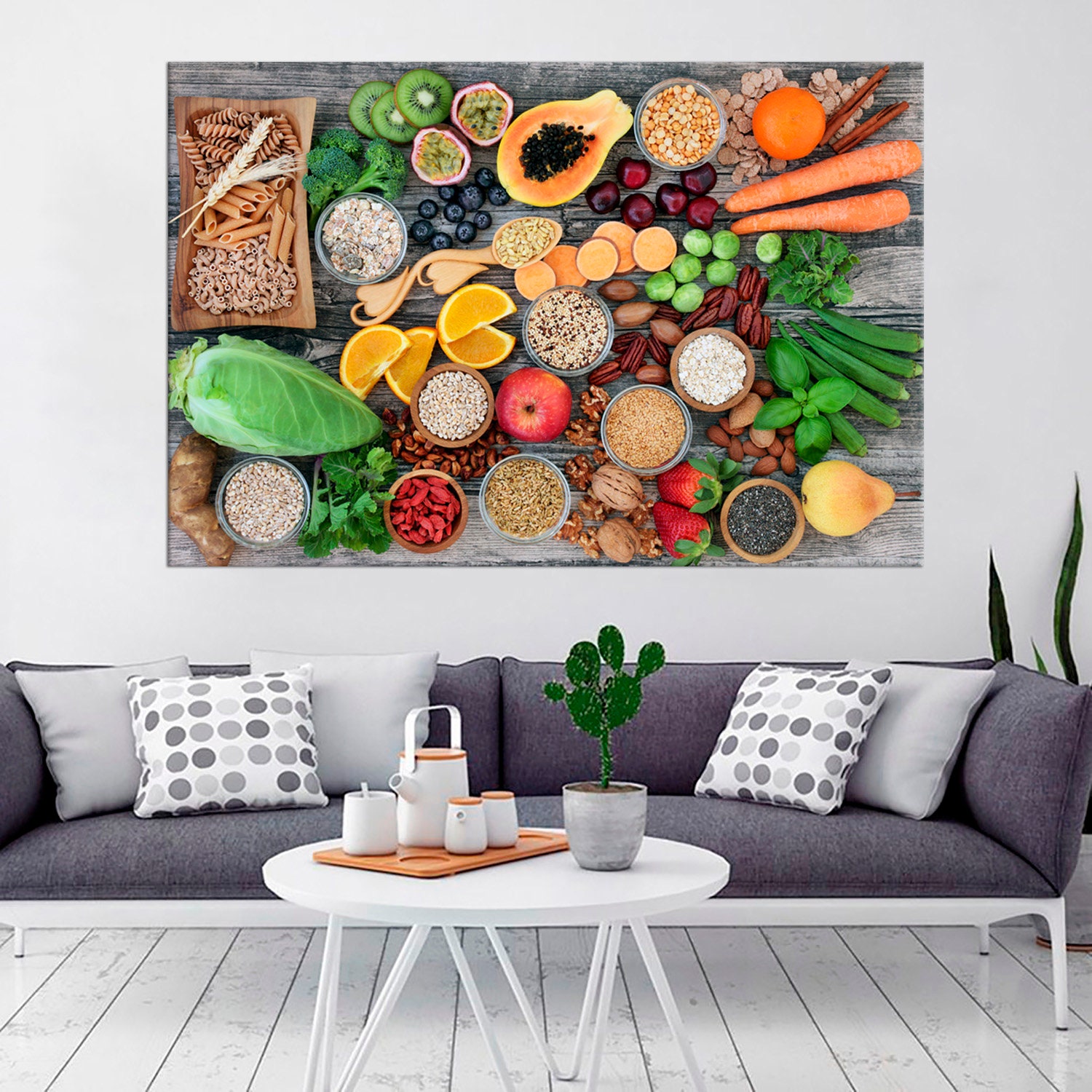 Healthy Foods Fruit Vegetables Canvas Print Health Food Wall | Etsy