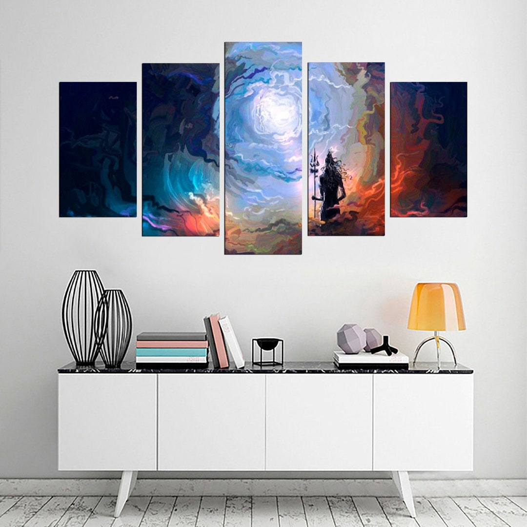 Lord Shiva Large Wall Art, Mahadev Framed Prints Canvas, Hinduism ...
