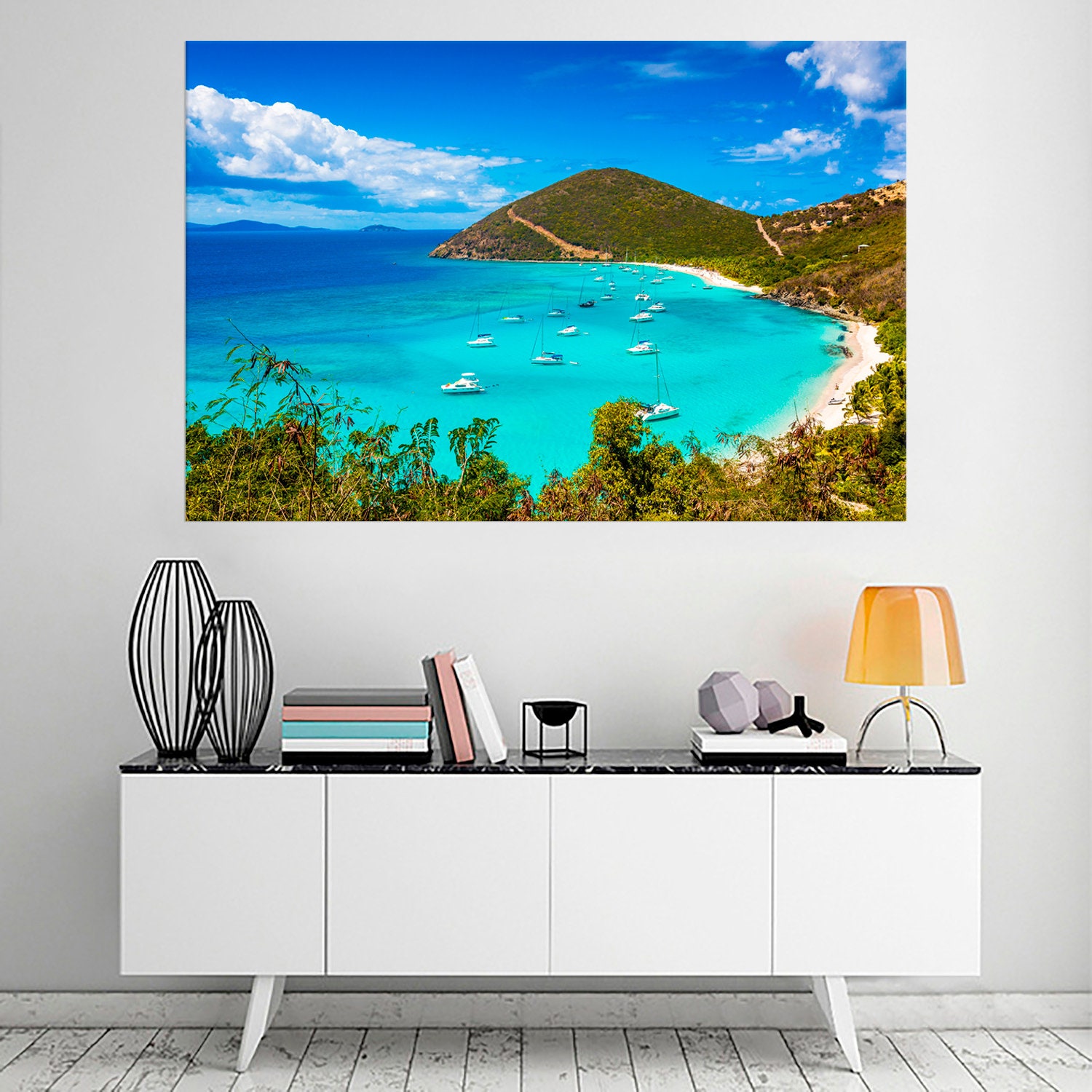 Virgin Islands Large Wall Art Decor Caribbean Modern Decor | Etsy