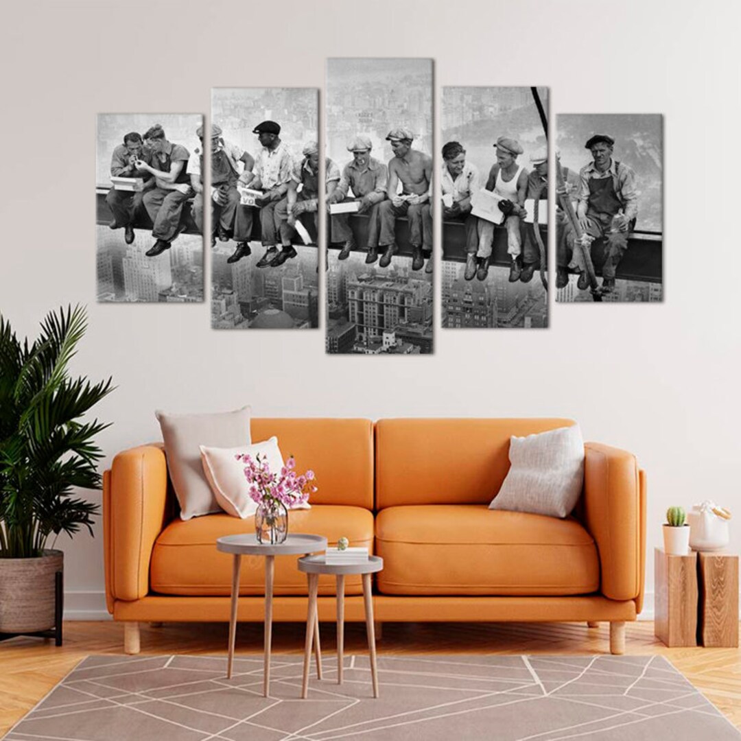 Lunch Atop Wall Art, Ironworkers Rockefeller Canvas Print, Workers on a ...