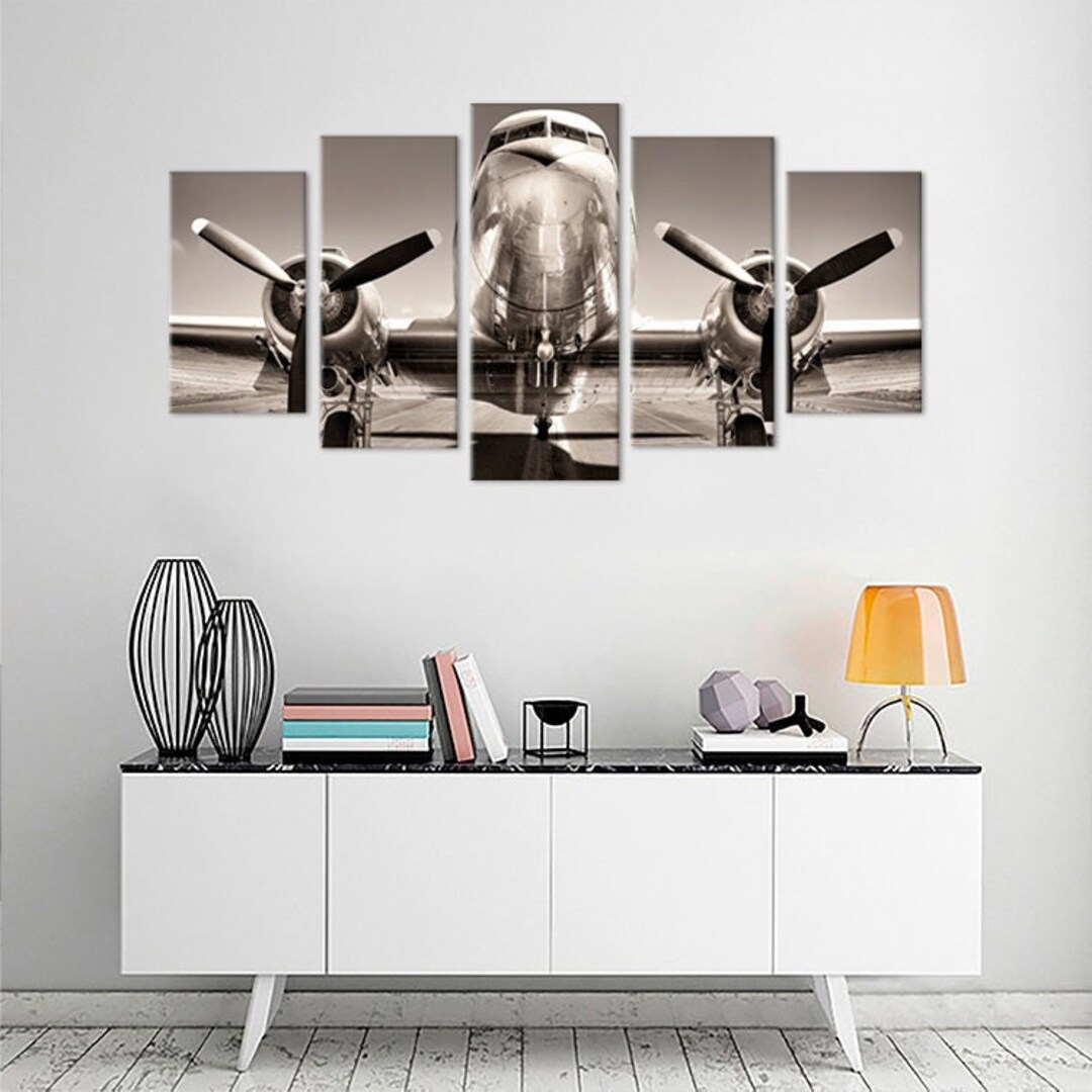 Aviation Wall Art Airplane on a Runway Wall Art Gift for Boyfriend Man ...