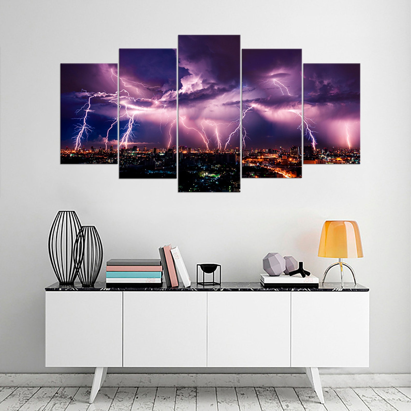 Lightning Wall Art Lightning poster Nature decor Sky art | Etsy