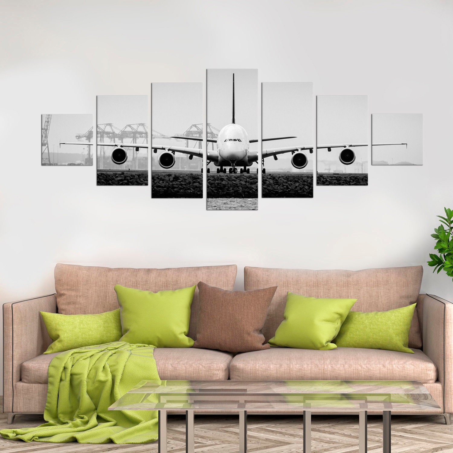 Airbus A380 Jet Airliner Wall Art, Aircraft Print on Canvas Poster ...