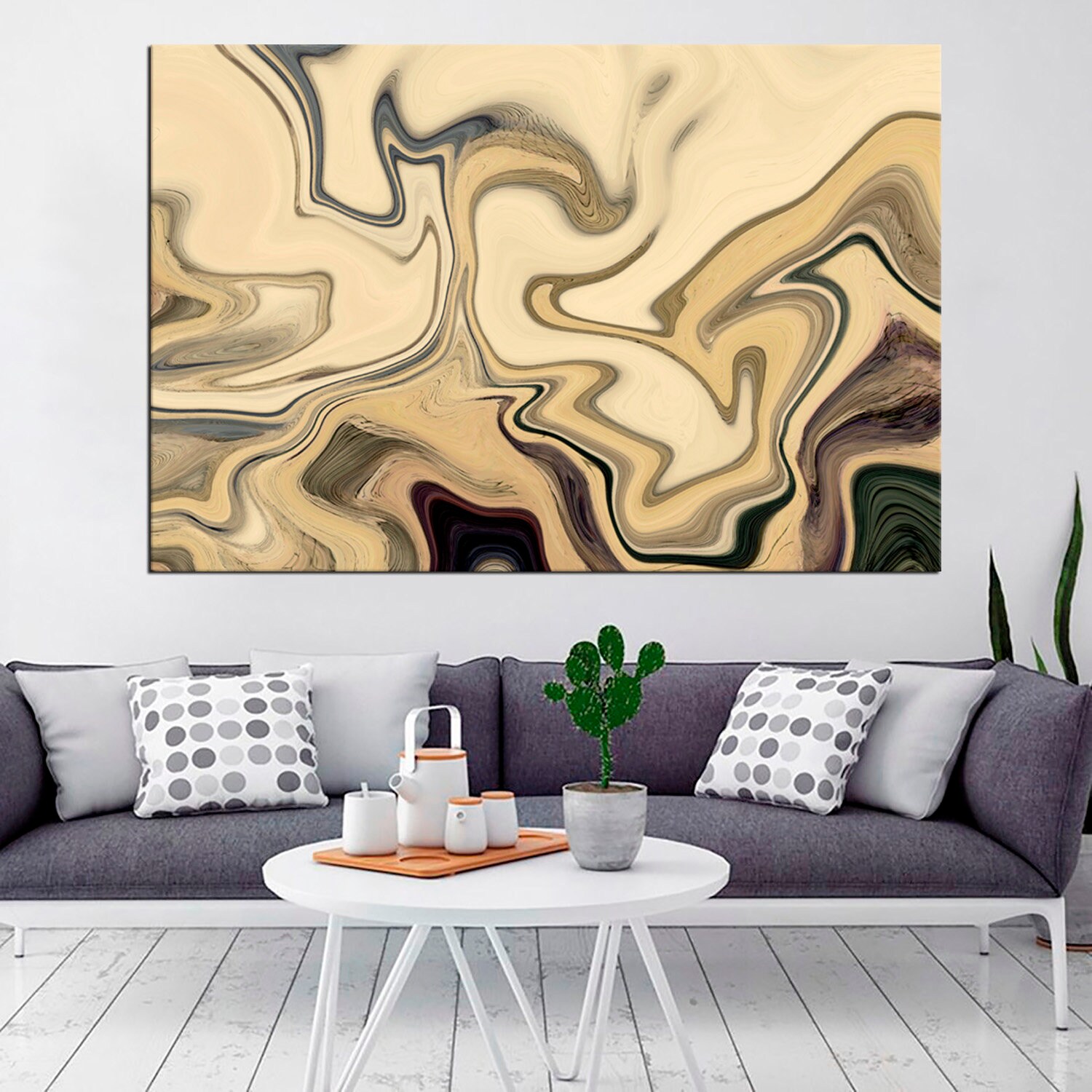 Marble Contemporary canvas print art Large Marble canvas wall | Etsy