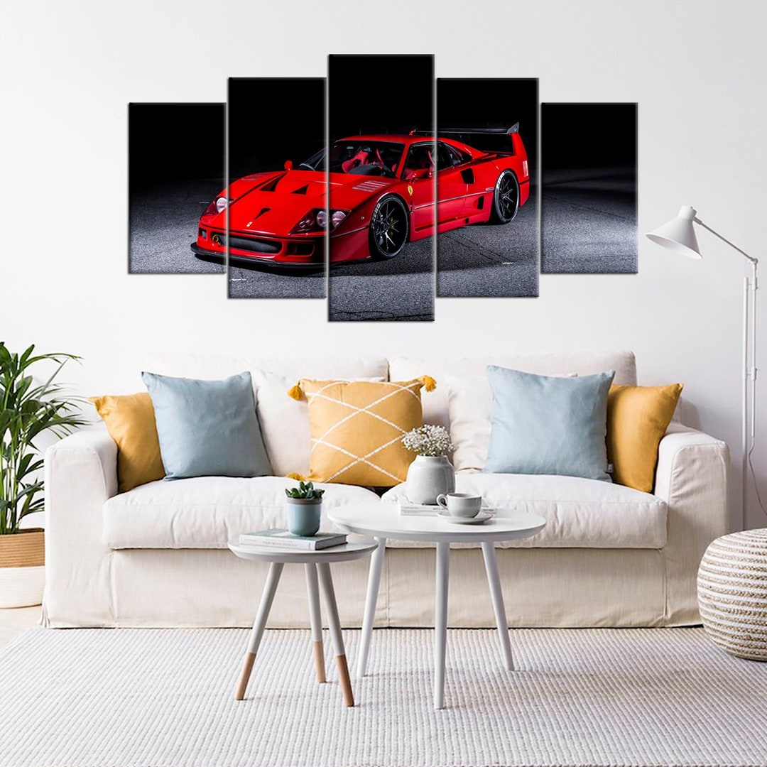 Red Sports Car - Premium Sport Car Racing Automobile Print - Garage ...