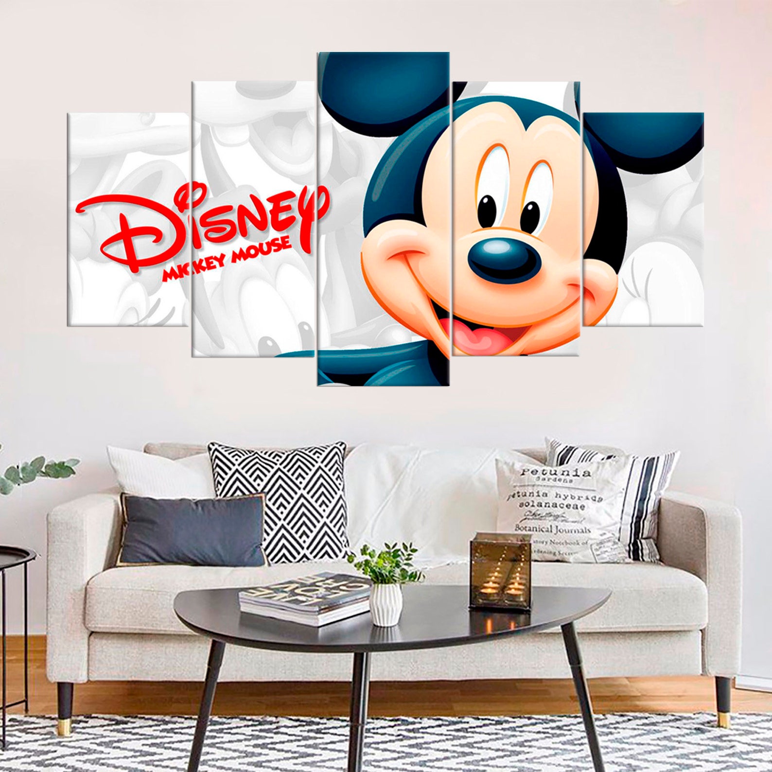 Mickey Mouse Framed Canvas Art Prints Nursery Wall Art Cartoon | Etsy