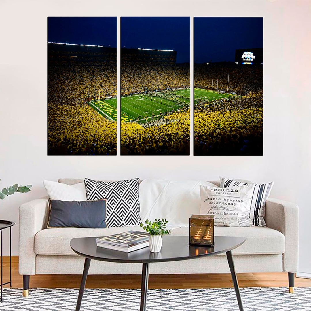 Michigan Stadium at Night Large Canvas Art, Football Gifts, Sport ...