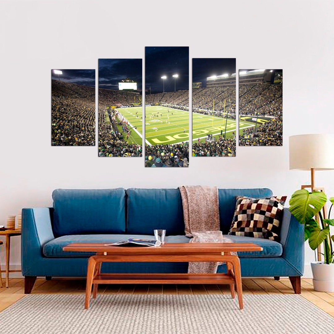 Autzen Stadium at Night Large Wall Art, Stadium Framed Canvas Print ...