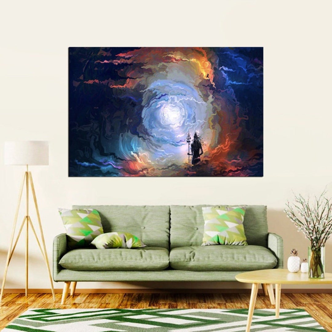Lord Shiva Large Wall Art, Mahadev Framed Prints Canvas, Hinduism ...