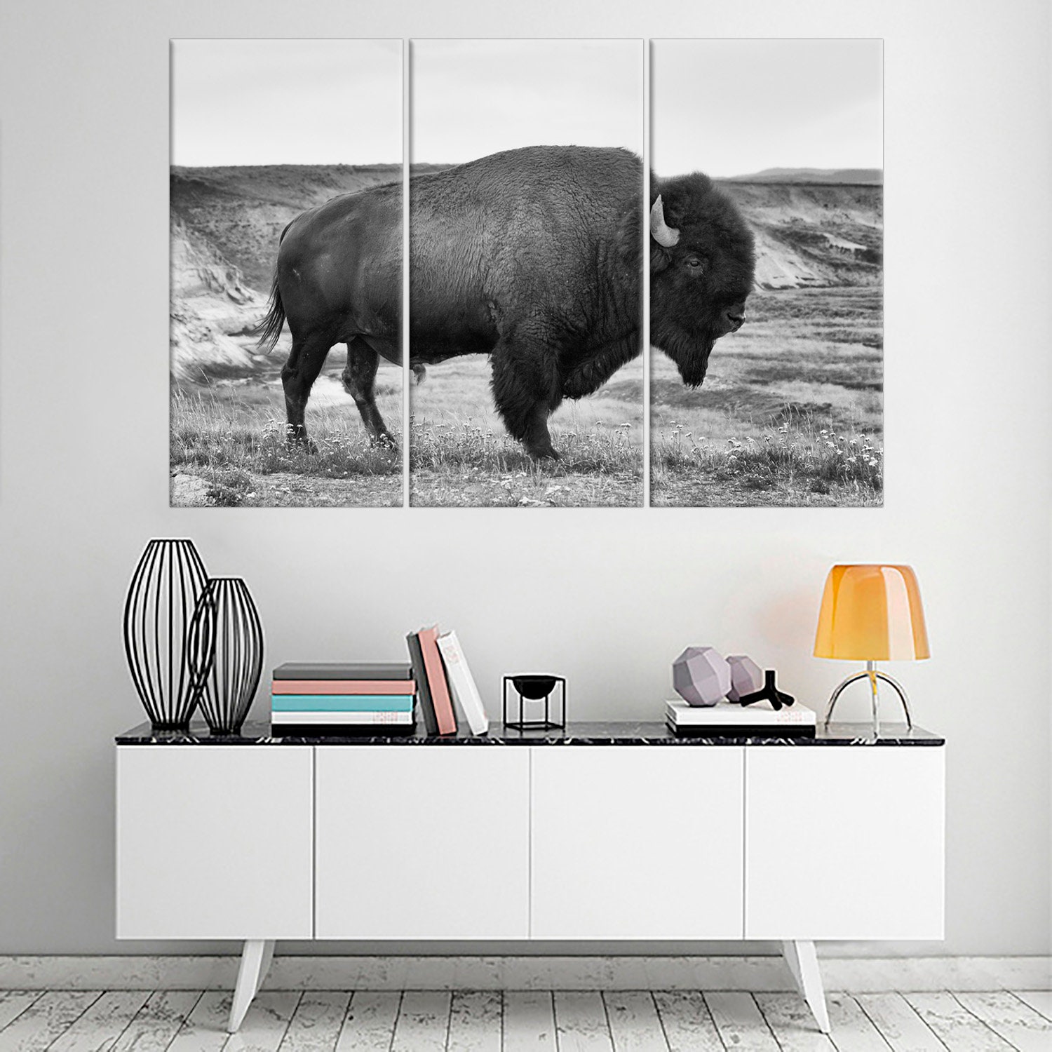 American Bison american buffalo Animal Print Wild Life | Etsy