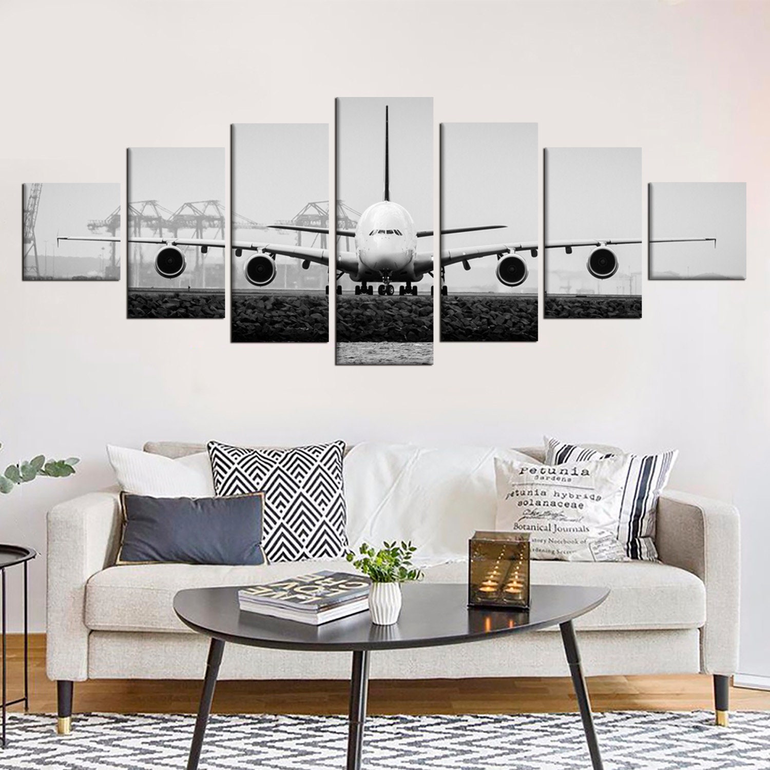 A380 Jet Airliner Wall Art Canvas , Aircraft Print on Canvas Poster ...