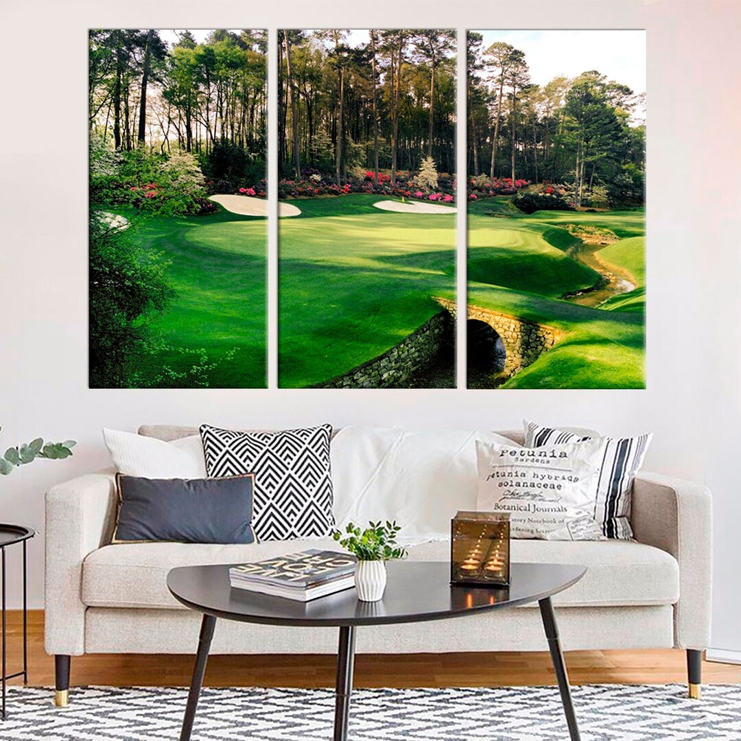 Masters Golf Print on Canvas Golfing Course at Augusta - Etsy