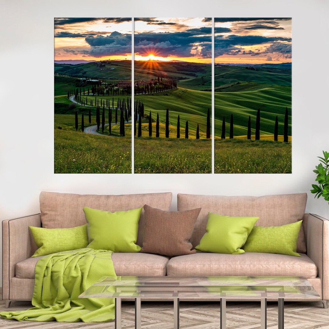 Italia Canvas Print Campagna Toscana Sunset Wall Art Decor Nature ...