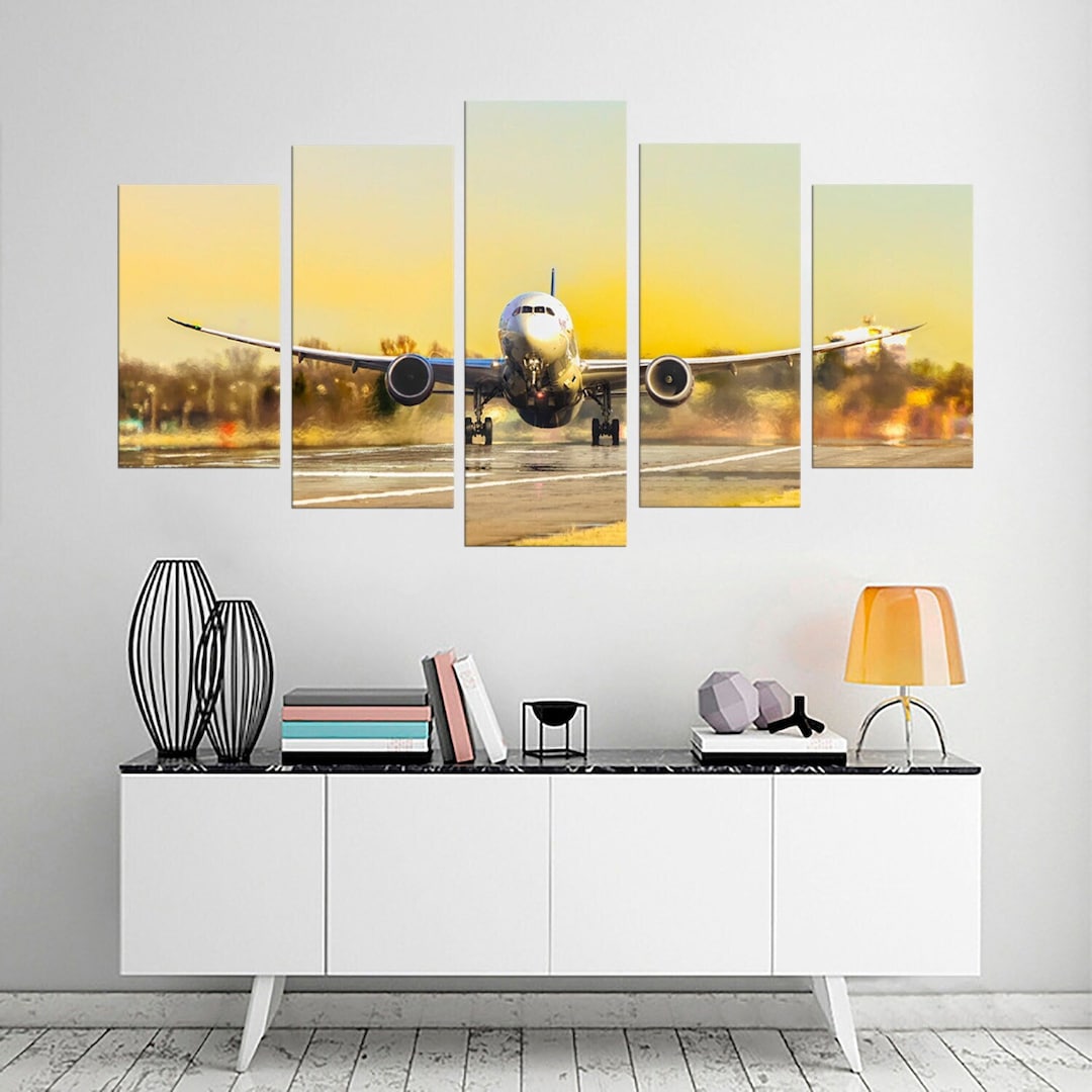 Airplane Engine Home Decor, Aviation Wall Art, Boeing Large Canvas ...