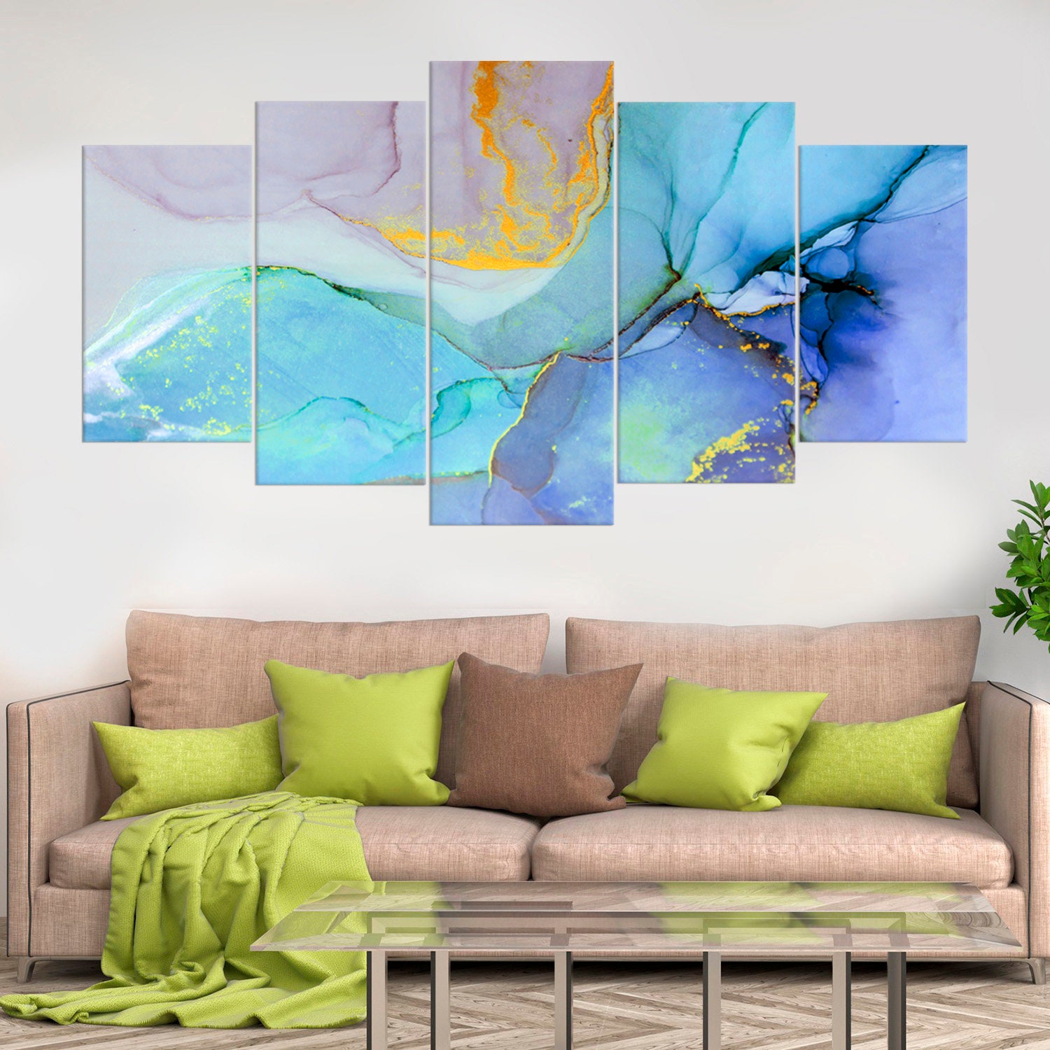 Marble Abstract Multi Panel Canvas Wall Art Abstract | Etsy