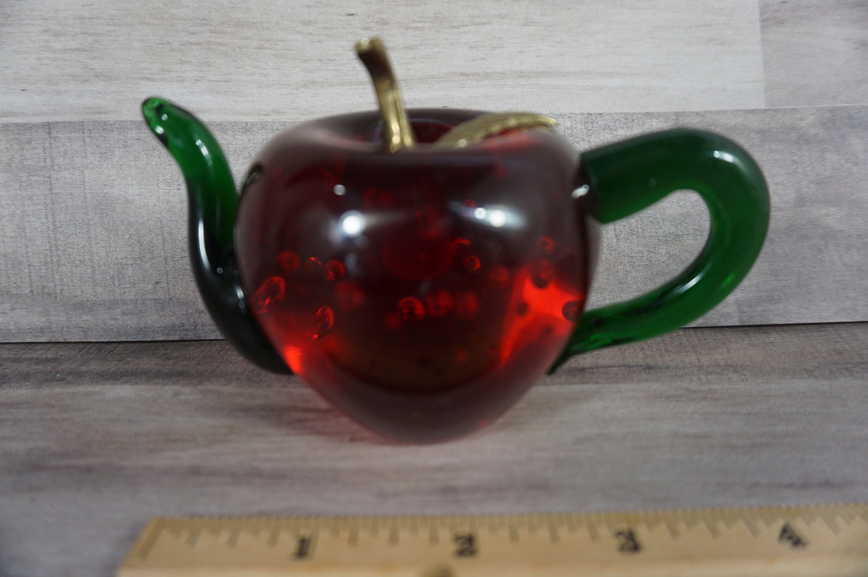 Red Handblown Glass Apple Teapot Paperweight Red Apple Teapot - Etsy