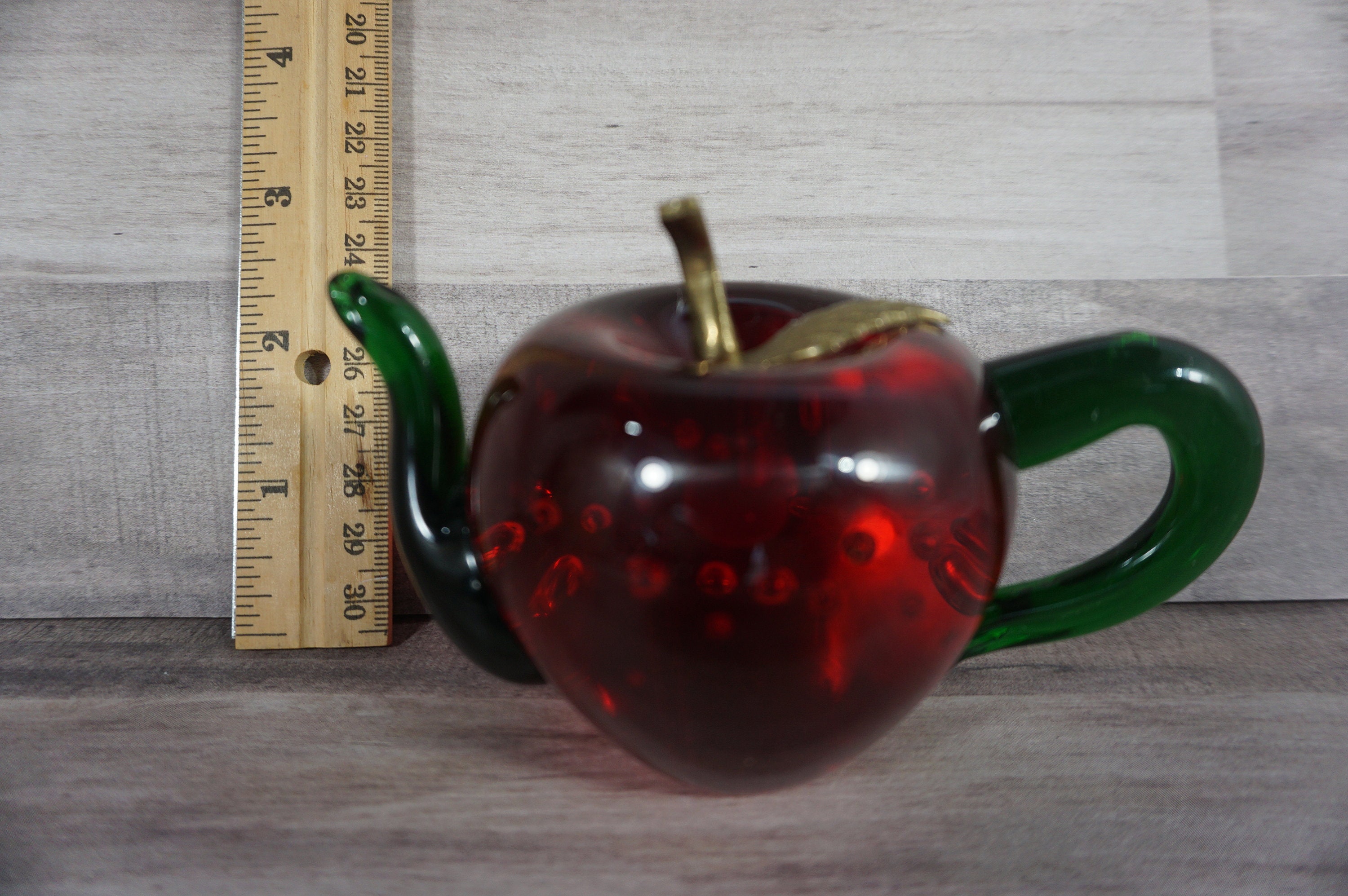 Red Handblown Glass Apple Teapot Paperweight Red Apple Teapot | Etsy