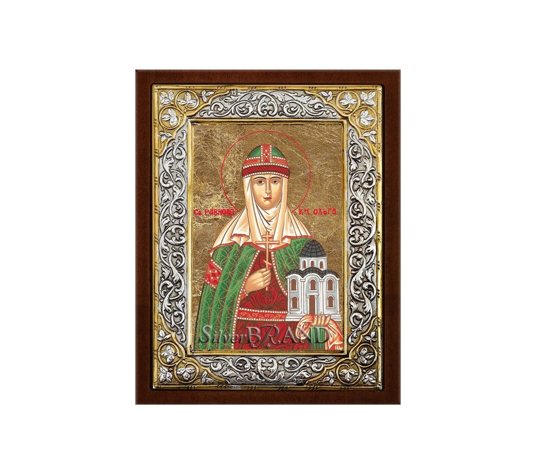 Saint Olga Greek Orthodox Silver Icon Hagiography 26x20cm - Etsy