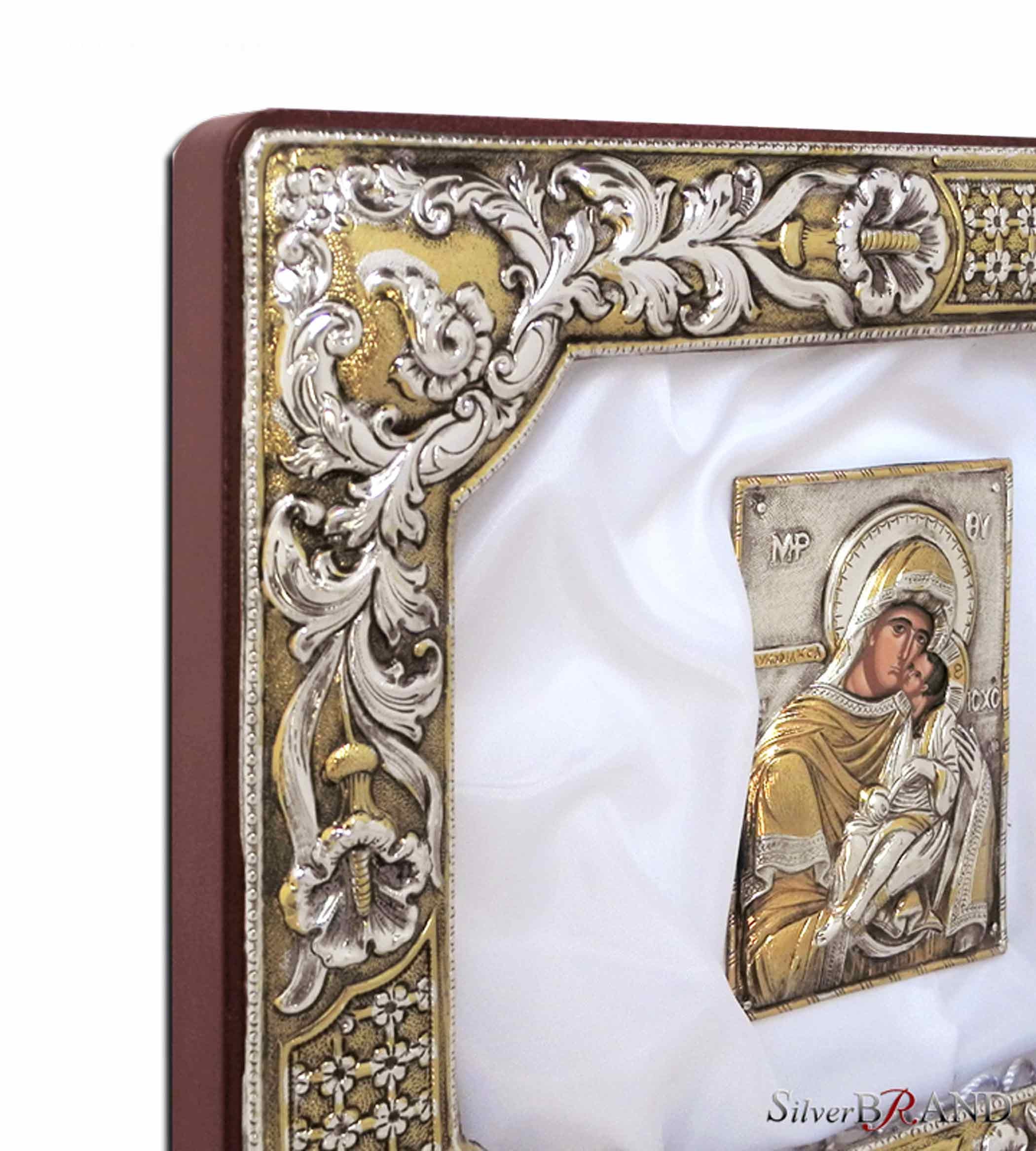 Silver Wedding Crown Case Forged Rectangle With Flowers and Silver Icon ...