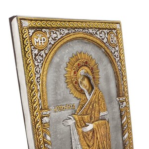 Virgin Mary Theotokos Gerontissa Greek Orthodox Silver Icon 51x31cm ...