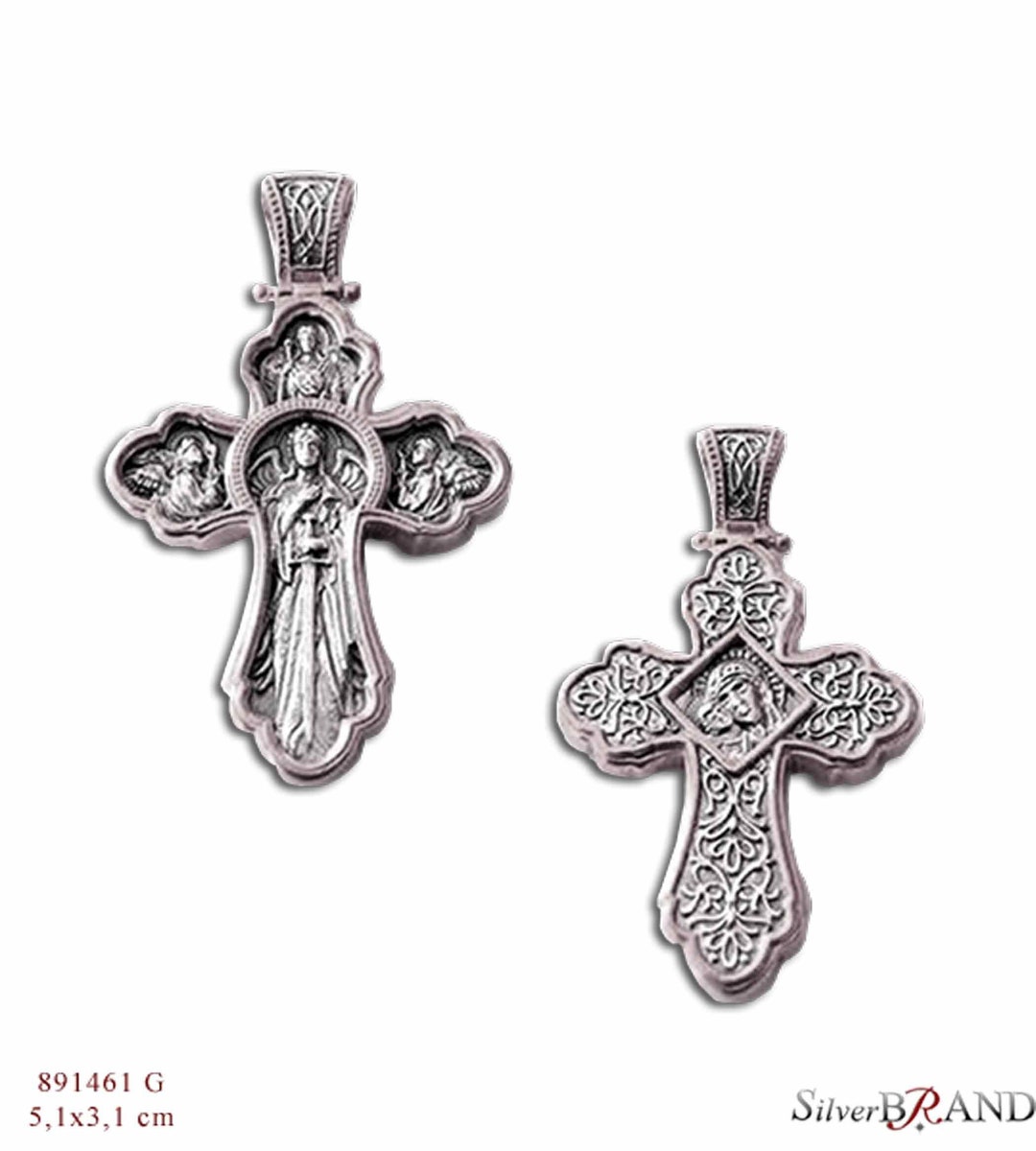 Silver Cross 925 Archangel - Virgin Mary | Christian Greek Orthodox ...