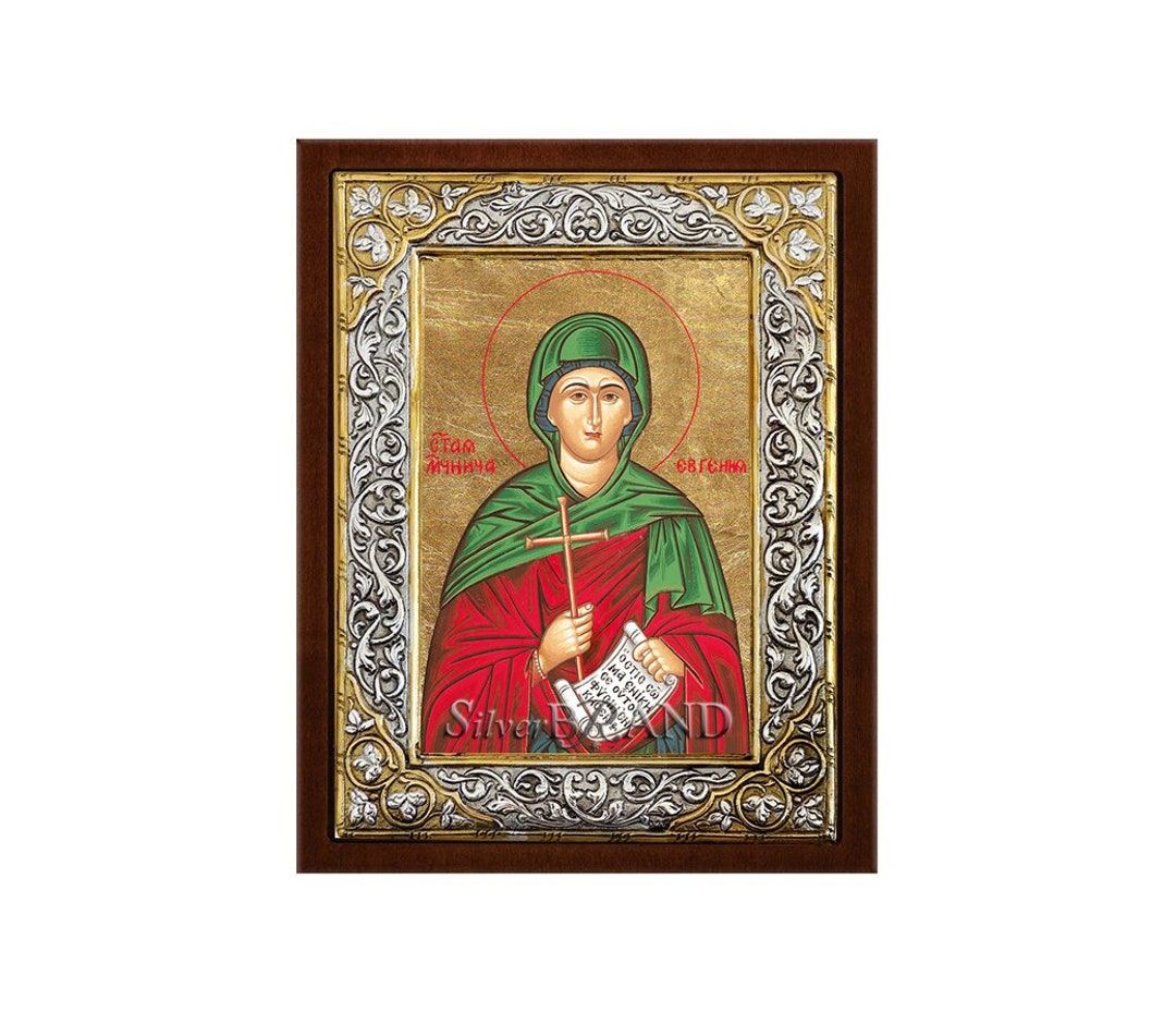 Saint Eugenia Greek Orthodox Silver Icon Hagiography 26x20cm - Etsy