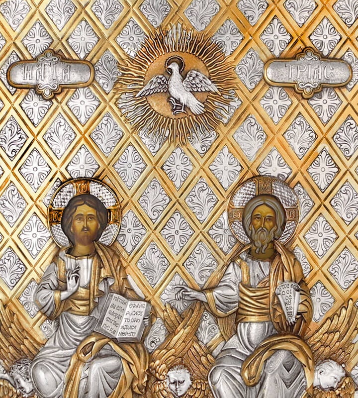 The Holy Trinity Greek Orthodox Silver Icon 50x40cm gold - Etsy