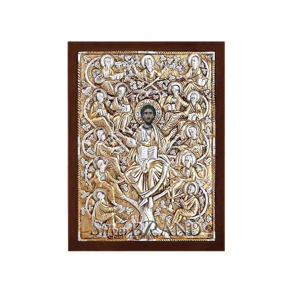 The Tree of Life Greek Orthodox Silver Icon 25x19cm gold | Etsy