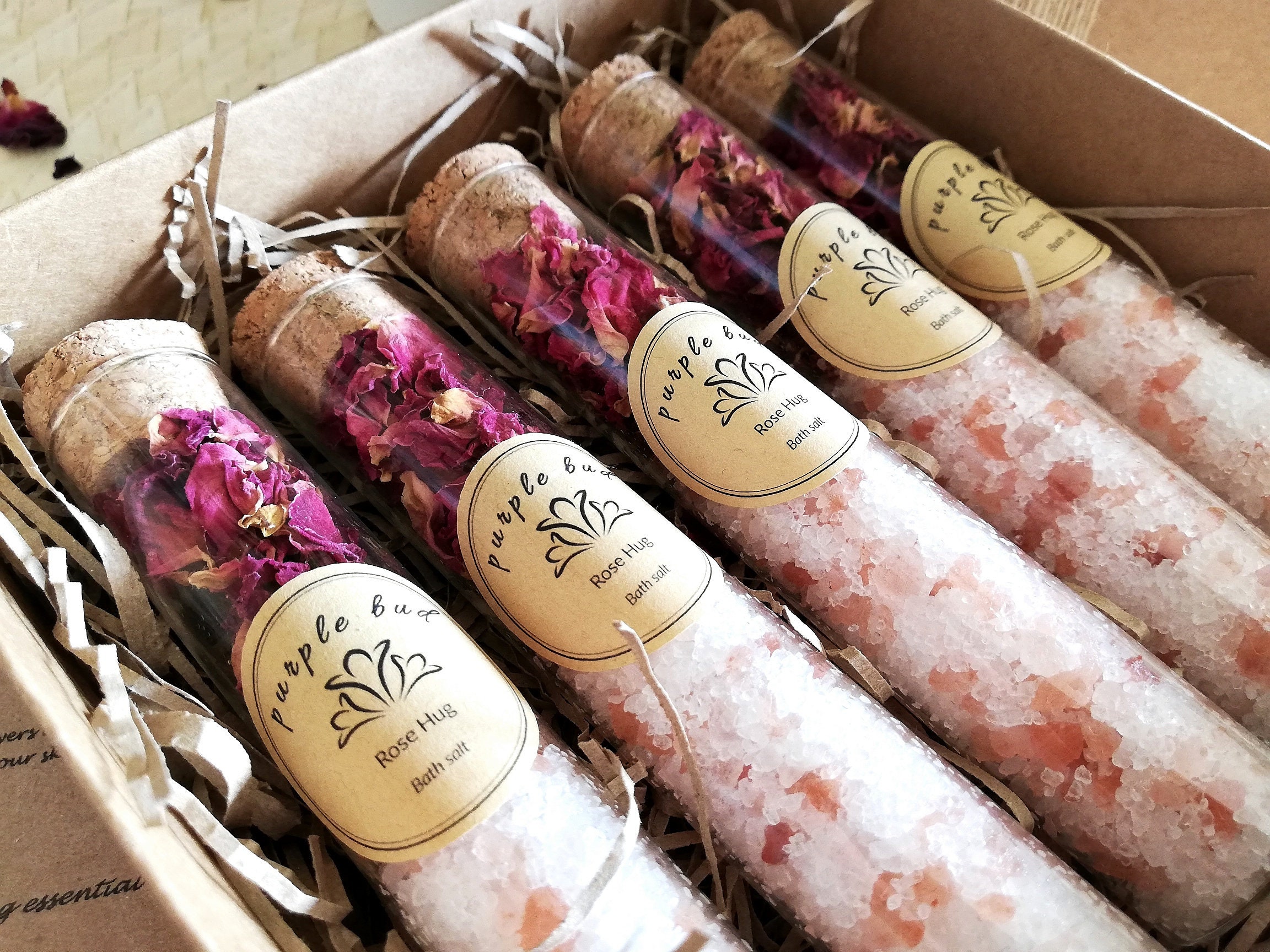 Rose Hug Bath Salts: Himalayan & Dead Sea Salt, Essential Oils (sample ...