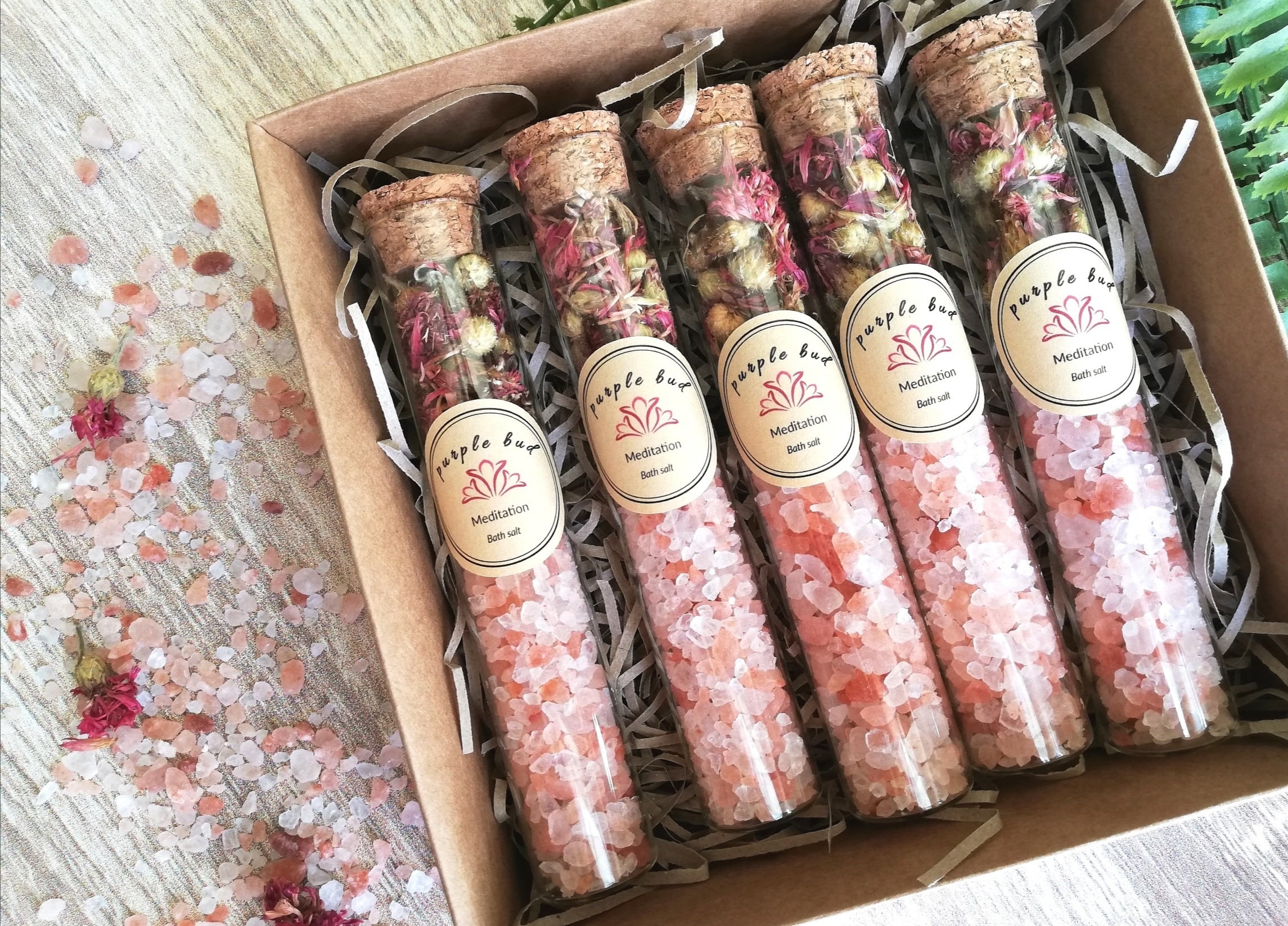 Meditation Bath Salt Glass Test Tube Himalayan Salt - Yoga/spa/soak ...