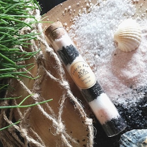 100% Natural Bath Salt Soak | Glass Test Sample Tubes | Dried Petals ...