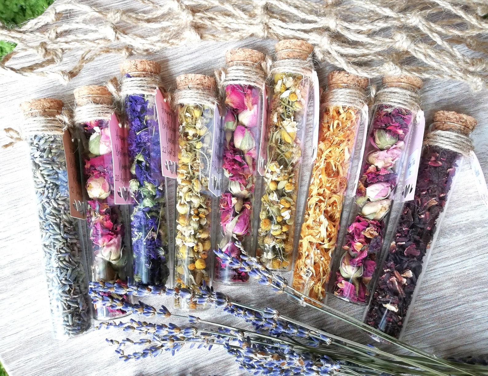 Wedding Favour Tea Sample | Glass Tube With Loose Tea or Herbs and ...