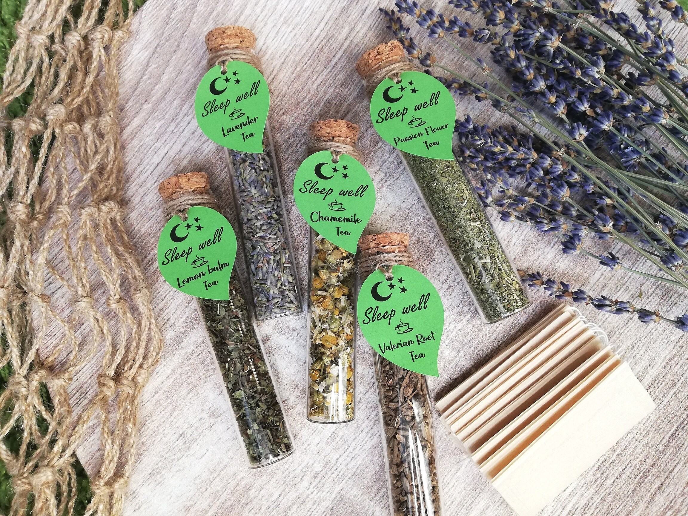 Sleep Well Herbal Tea Gift Set: Chamomile, Lavender, Lemon Balm ...