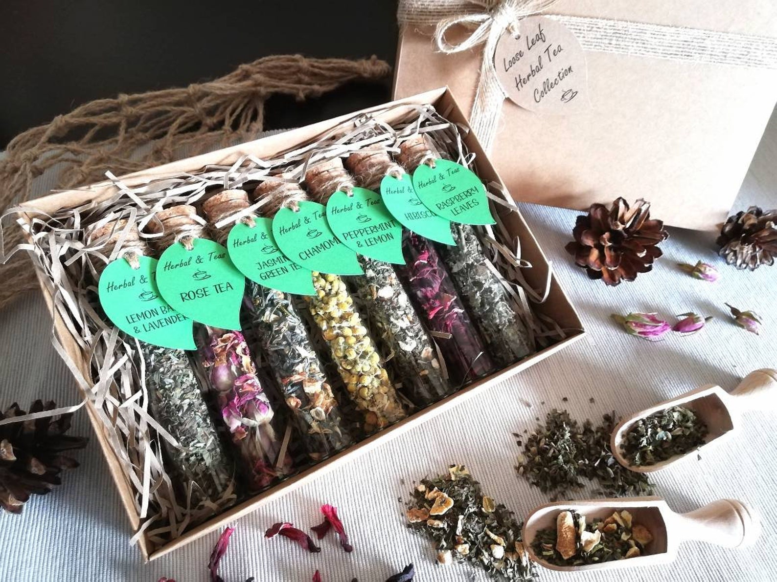Loose Leaf Herbal Tea Collection in Gift Box Sampler Pack of - Etsy