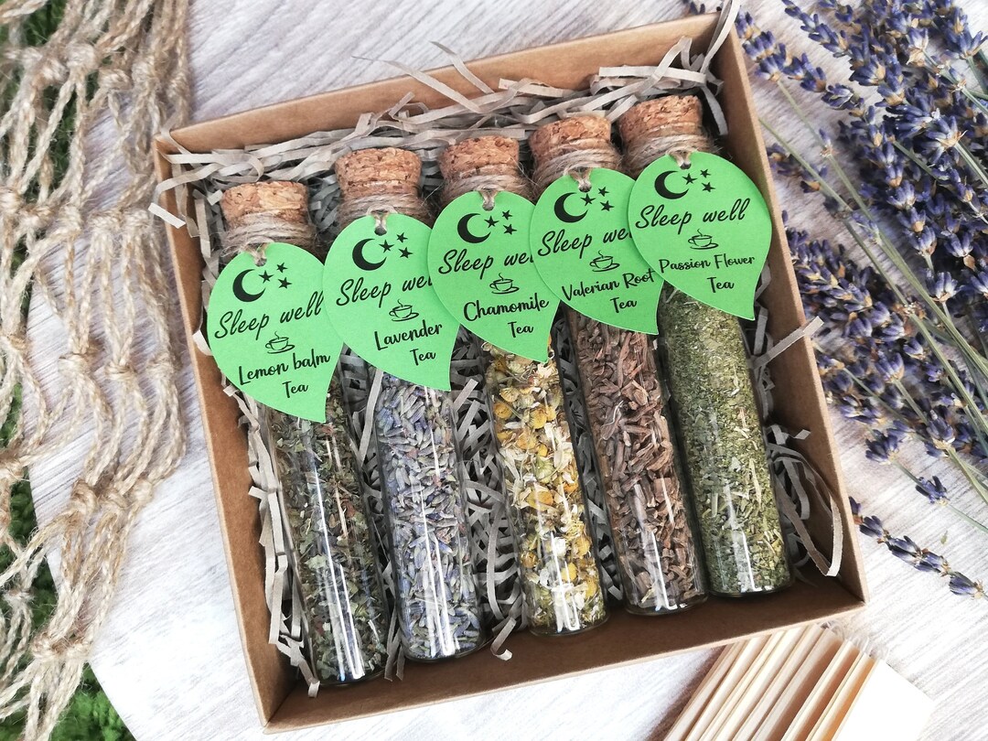 Sleep Well Herbal Tea Gift Set: Chamomile, Lavender, Lemon Balm ...